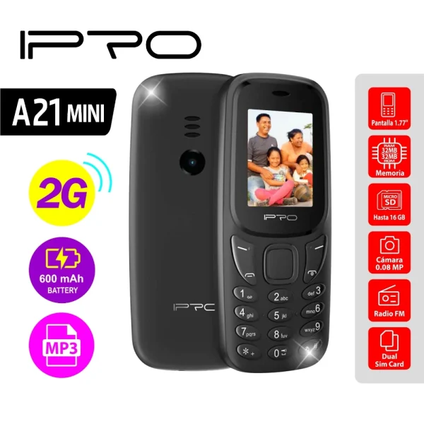 CELULAR IPRO A21MINI 2G BLACK DS – SELECTRONICAL